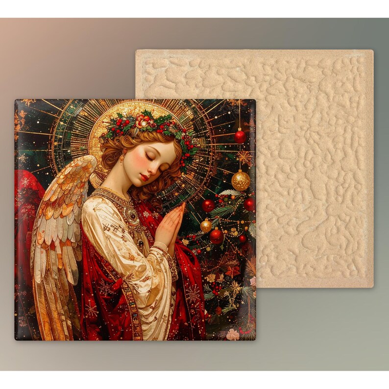 Christmas Angel Ceramic Tile Art: Holiday Home Wall Decor - Etsy