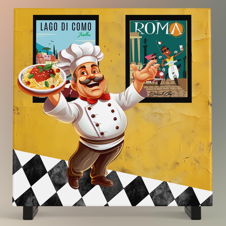 Italian Food Art Ceramic Tile, Pasta Print, Kitchen Decor - Etsy