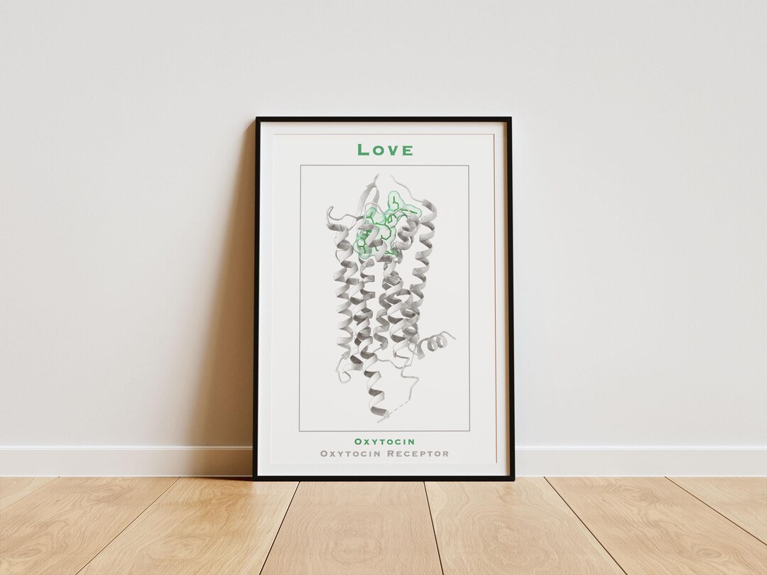 Love | Oxytocin Receptor Protein Wall Art Print in Green | Unique ...