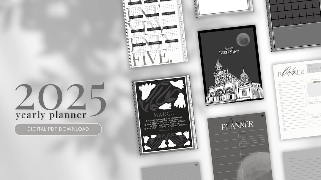 Undated Faith-driven Planner | Black & White | Monthly Weekly Daily ...