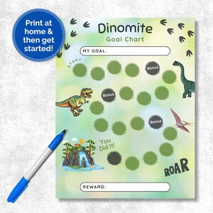 Dinosaur Kids Chart, Rewards Printable, Kids Incentive Chart, Boys ...