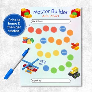 Building Block Theme, Rewards Printable, Kids Incentive Chart, Boys ...