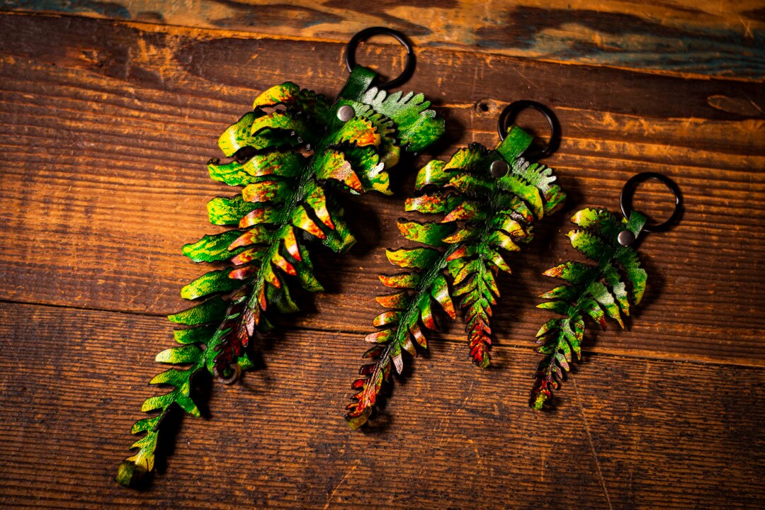 Leather Fern Keyring Multiple Sizes - Etsy UK