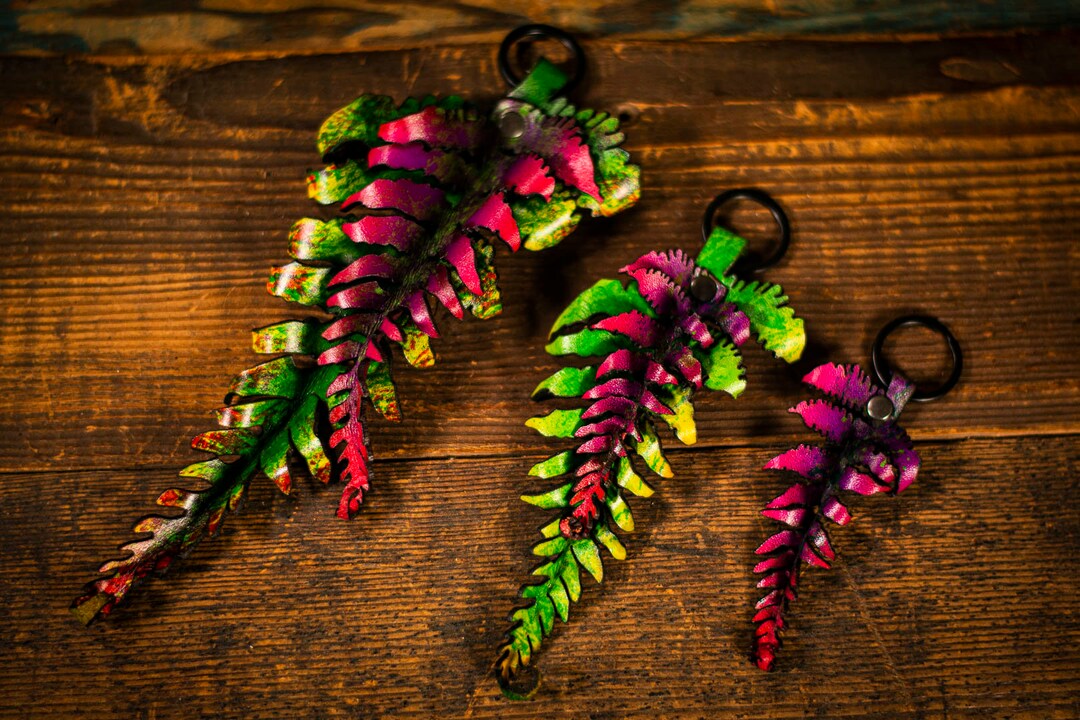 Leather Fern Keyring Multiple Sizes - Etsy