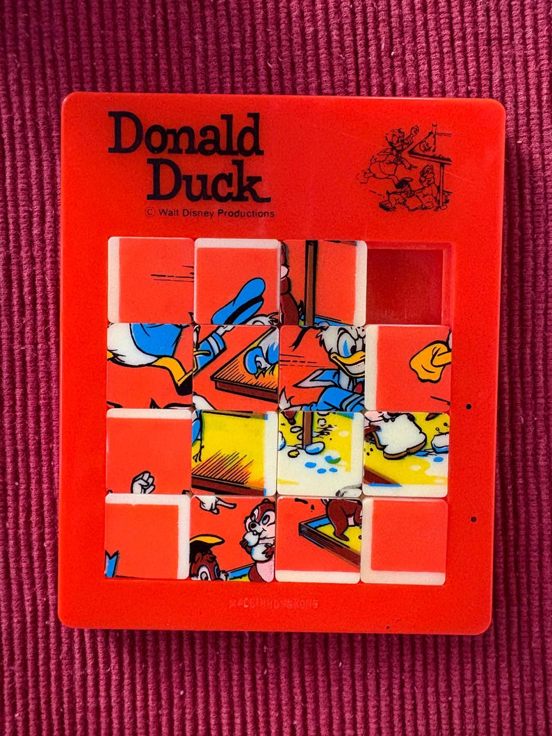 Vintage Donald Duck Plastic Puzzle Game - Etsy