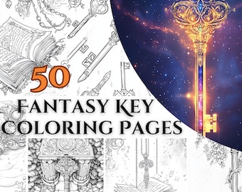 50 Fantasy Key Coloring Pages – Magical Key Designs, Inspiring Coloring ...