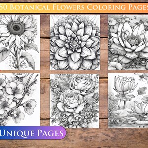 50 Botanicals Coloring Book Pages - Inspiring Coloring Flowers for ...