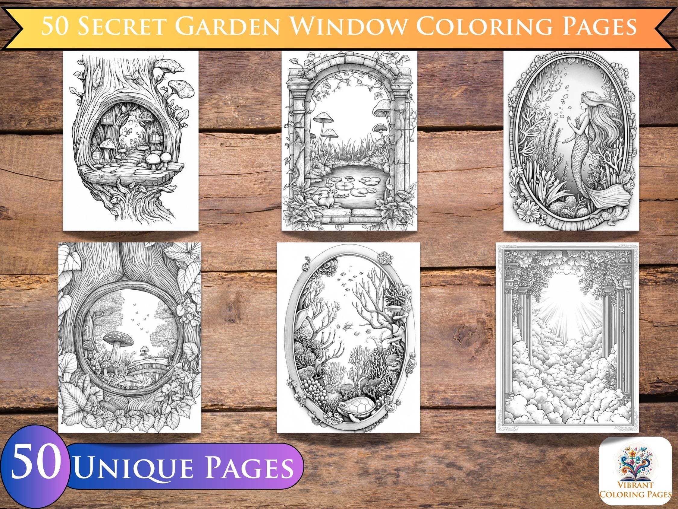 50 Secret Garden Windows Coloring Pages – Enchanted Coloring Book for ...