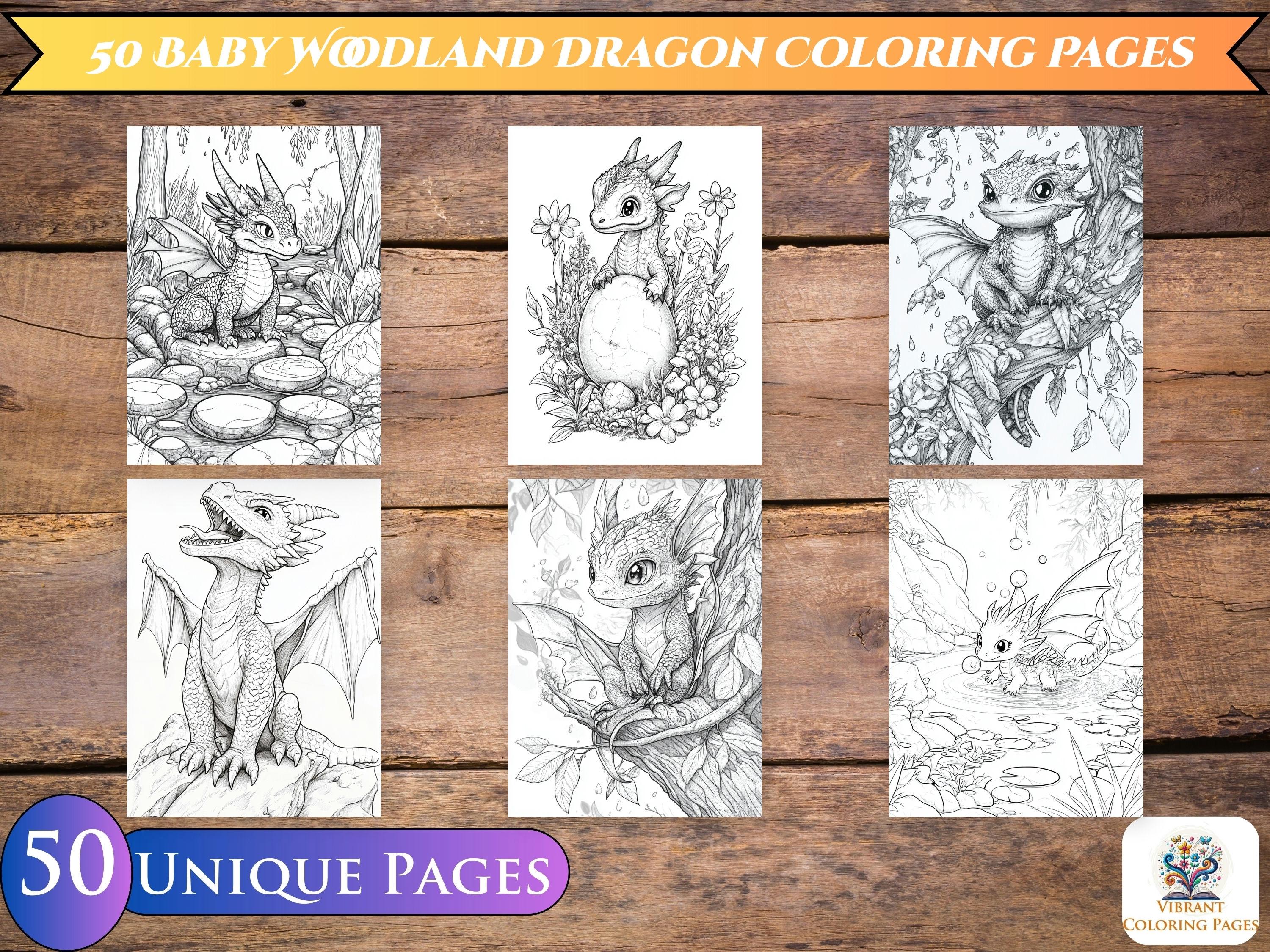 50 Baby Woodland Dragon Coloring Pages – Enchanting Designs for Adults ...