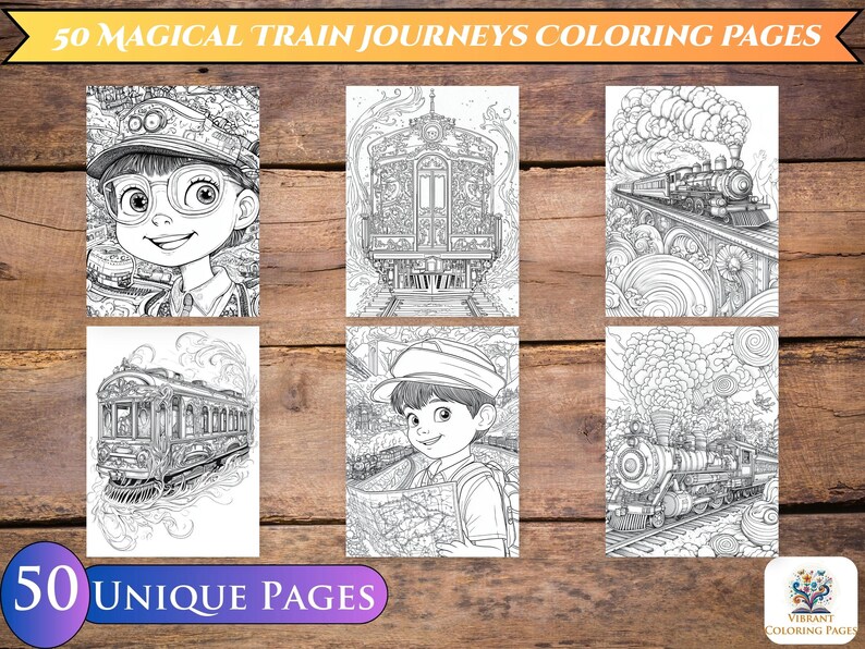 50 Magical Train Journeys Coloring Pages – Enchanting Designs for ...
