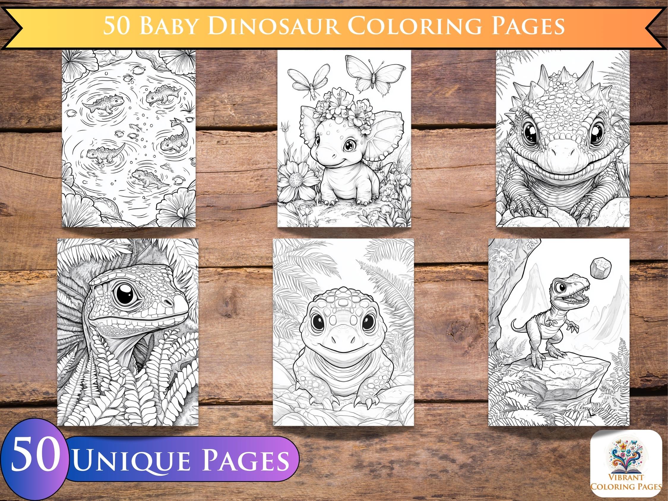 50 Baby Dinosaur Coloring Pages Adorable Dino Coloring, Prehistoric Fun ...