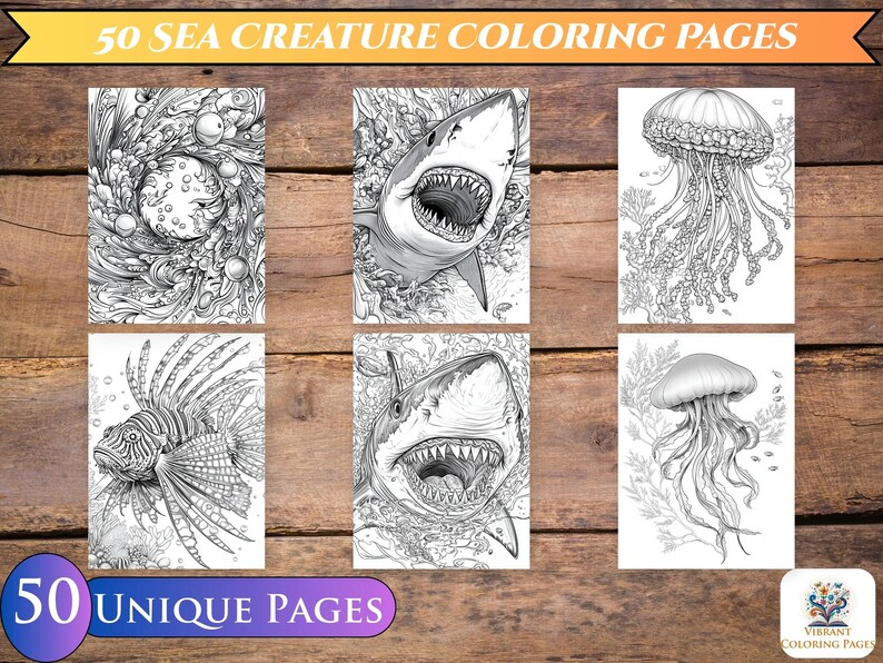 50 Sea Creature Coloring Pages – Underwater Adventure, Relaxing Marine ...