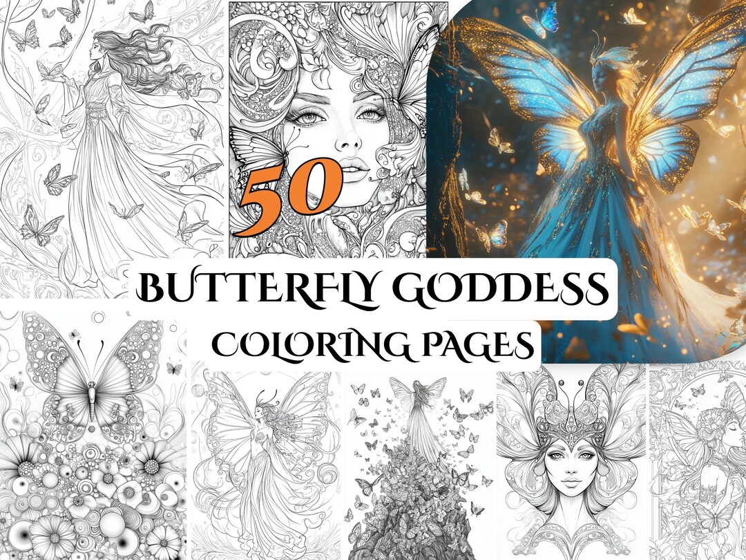50 Butterfly Goddess Coloring Pages – Exquisite Butterfly Designs for ...