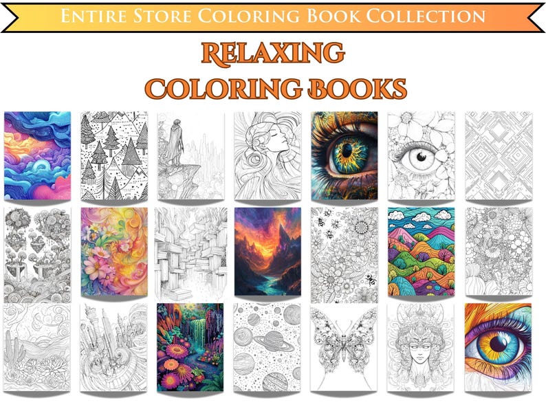 Coloring Pages Whole Shop Bundle, Endless Creativity & Relaxation, Art ...