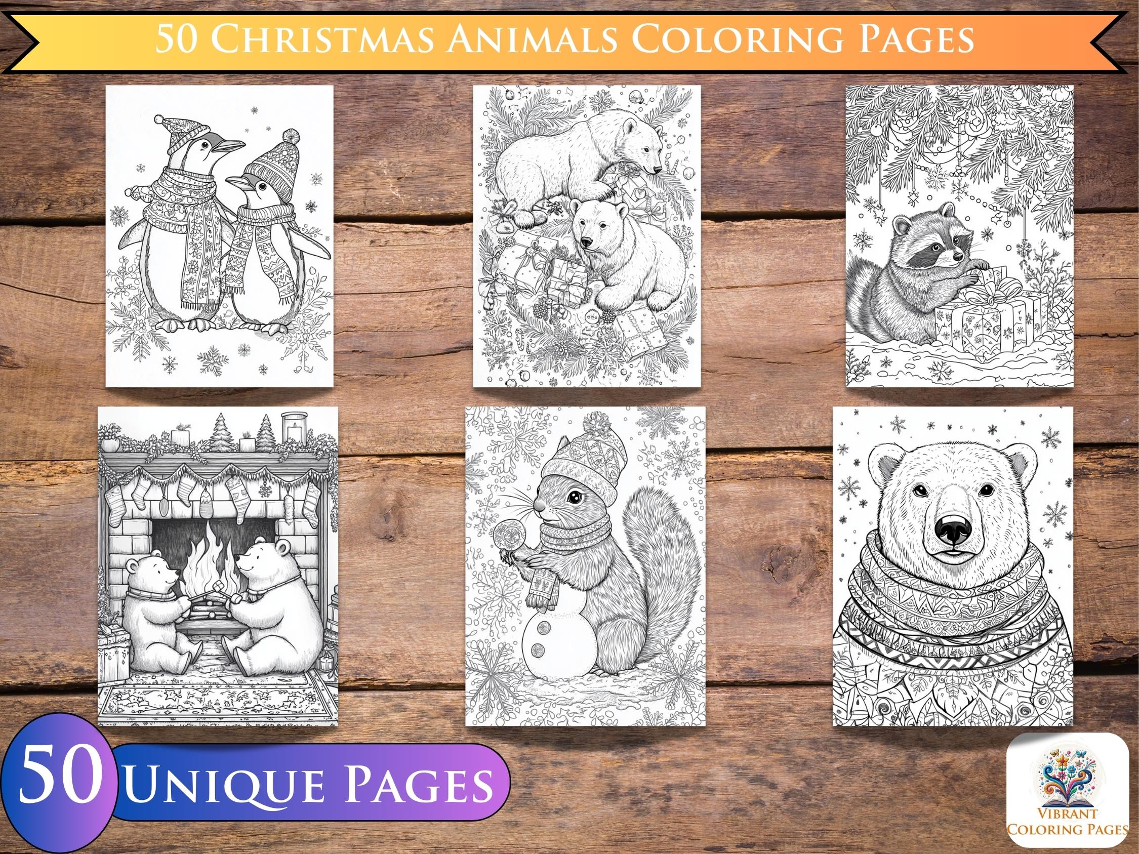 50 Christmas Animals Coloring Pages – Santa Coloring, Holiday & Winter ...