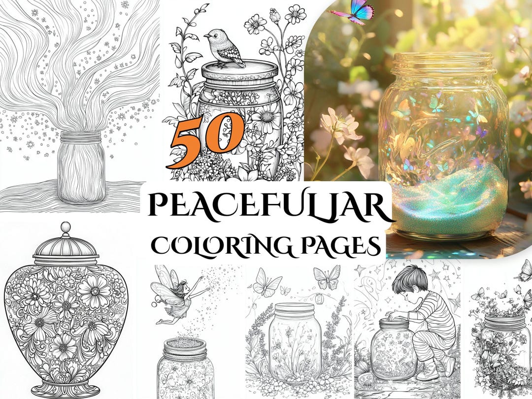 50 Peaceful Jar Coloring Pages for Mindful Relaxation – Tranquil ...