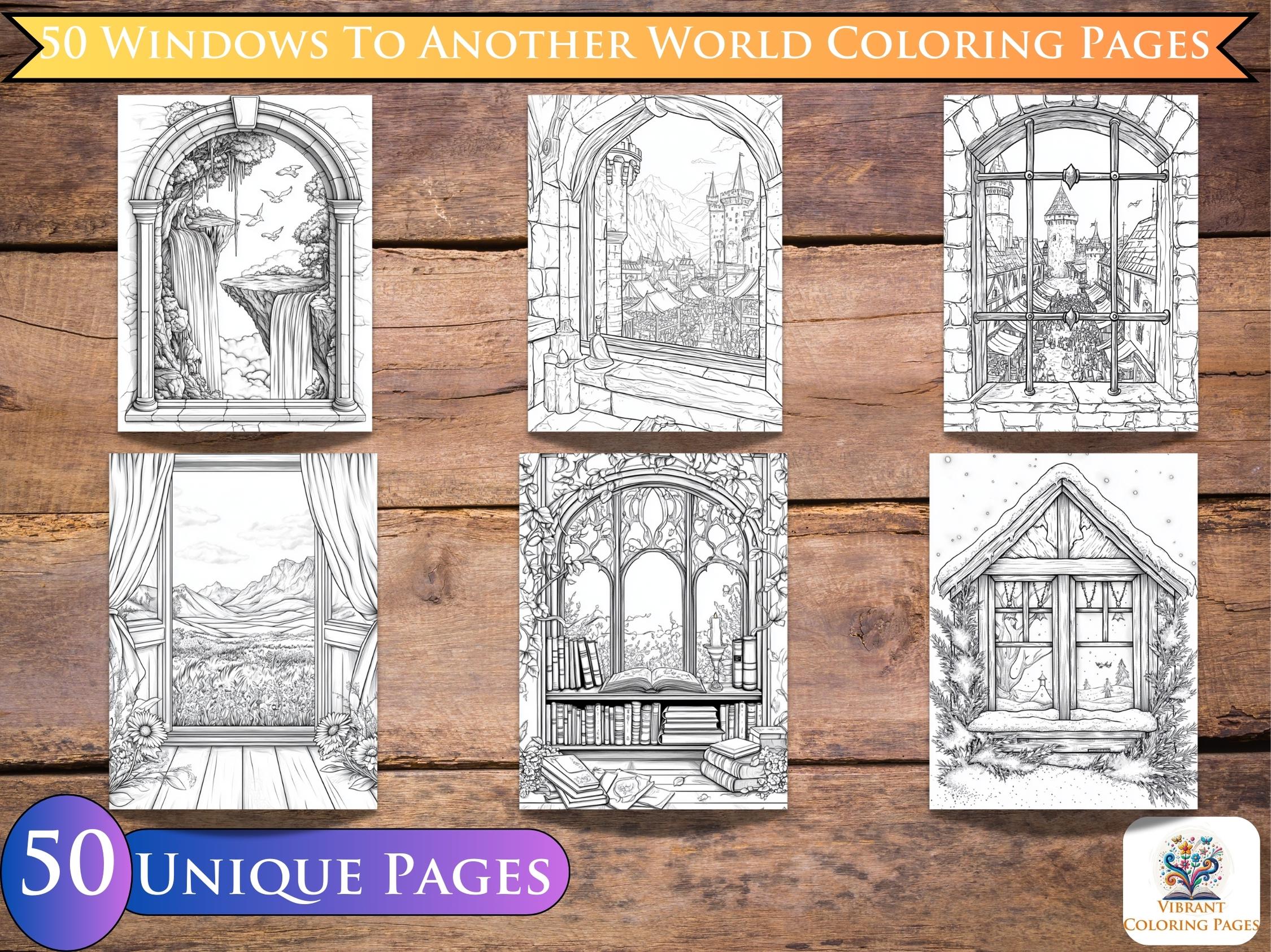 50 Windows to Another World Coloring Pages Inspiring Coloring Book ...