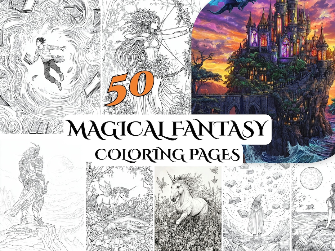 50 Magical Fantasy Coloring Pages – Enchanted Coloring Book Inspiring ...