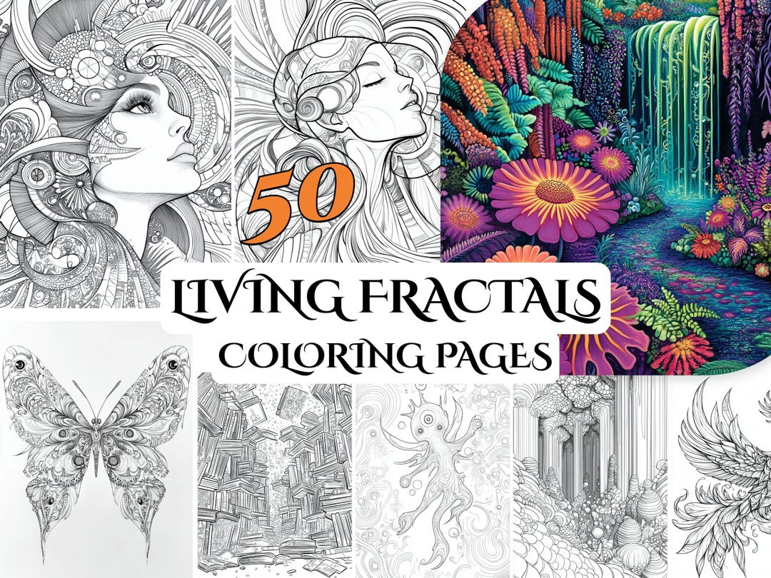 50 Living Fractals Coloring Pages – Intricate Nature Patterns for ...