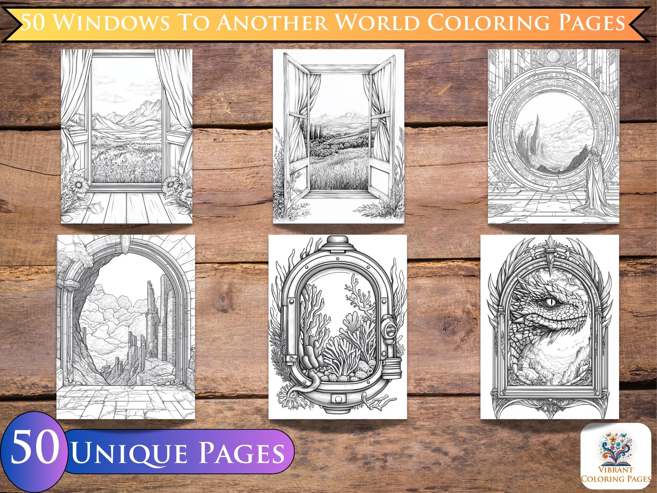 50 Windows to Another World Coloring Pages Inspiring Coloring Book ...
