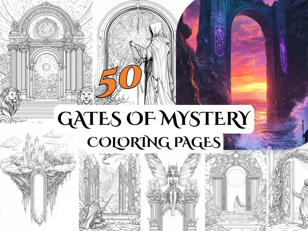 50 Gates of Mystery Coloring Pages Enigmatic Designs for Adults Seeking ...