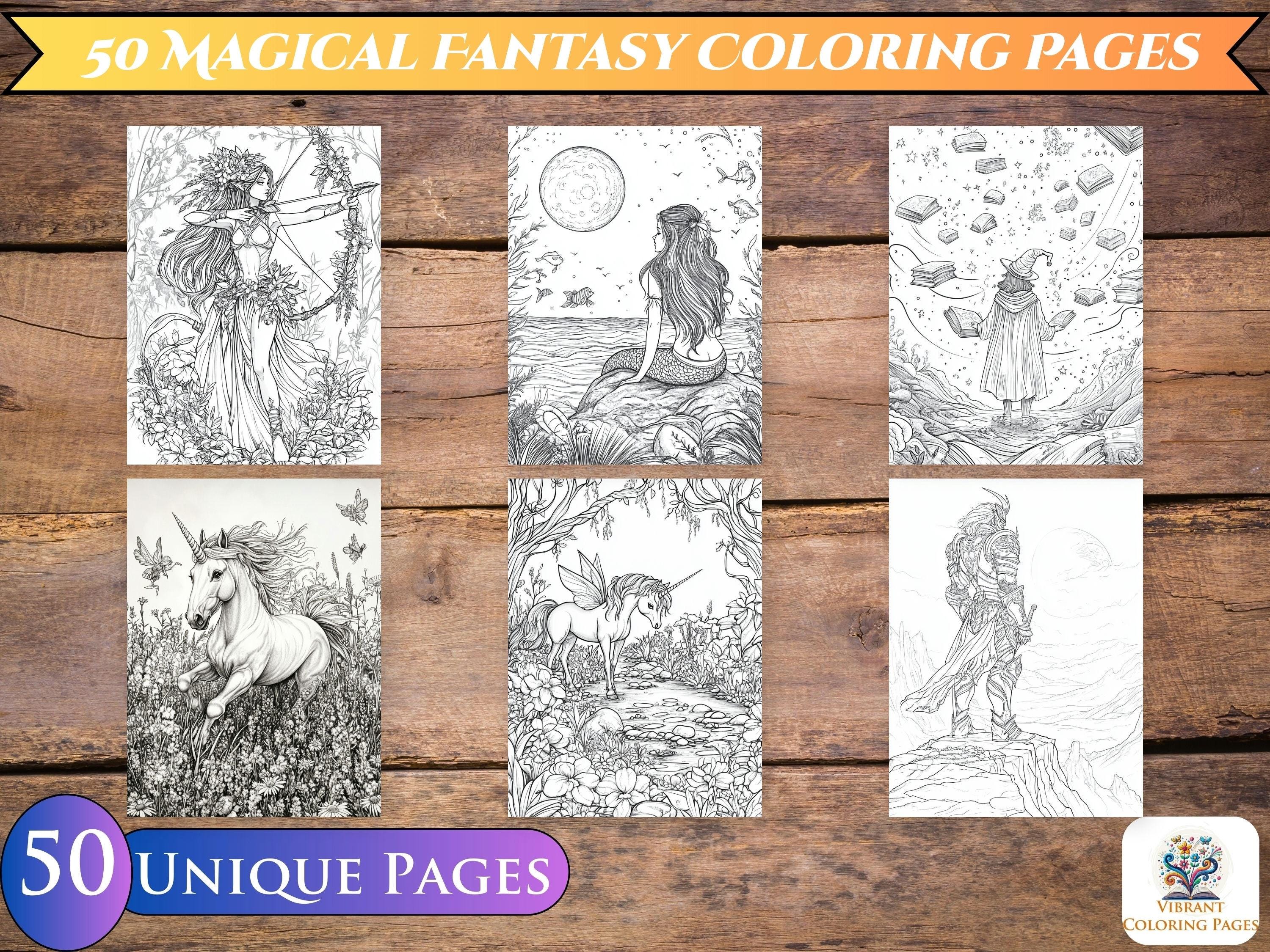 50 Magical Fantasy Coloring Pages – Enchanted Coloring Book Inspiring ...