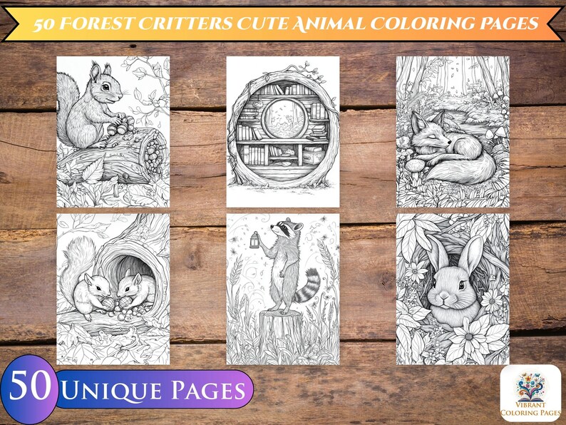 50 Forest Critters Coloring Pages – Cute Animal Illustrations, Adorable ...