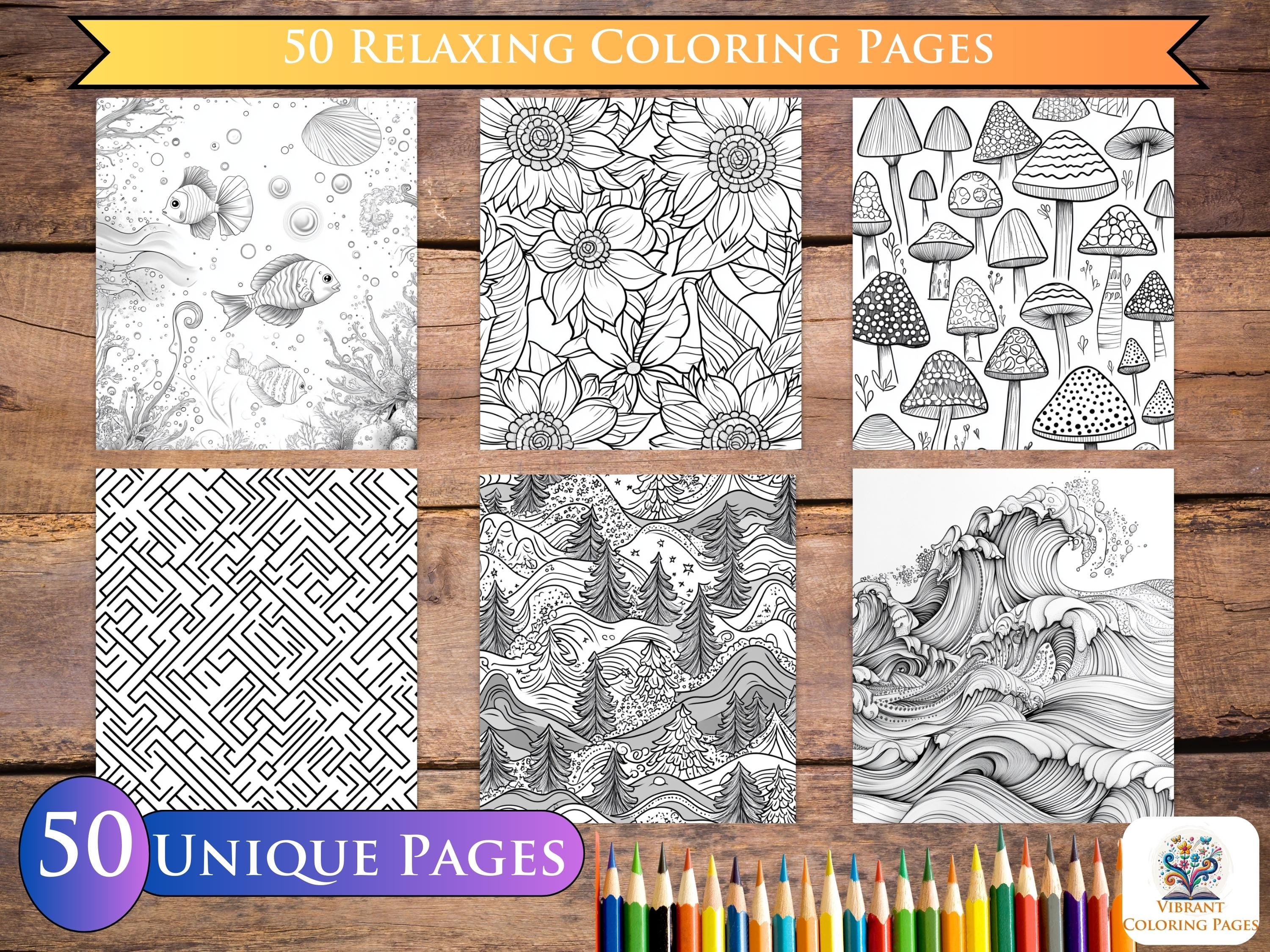 50 Relaxing Coloring Pages - Inspiring Coloring Book With Flowers ...