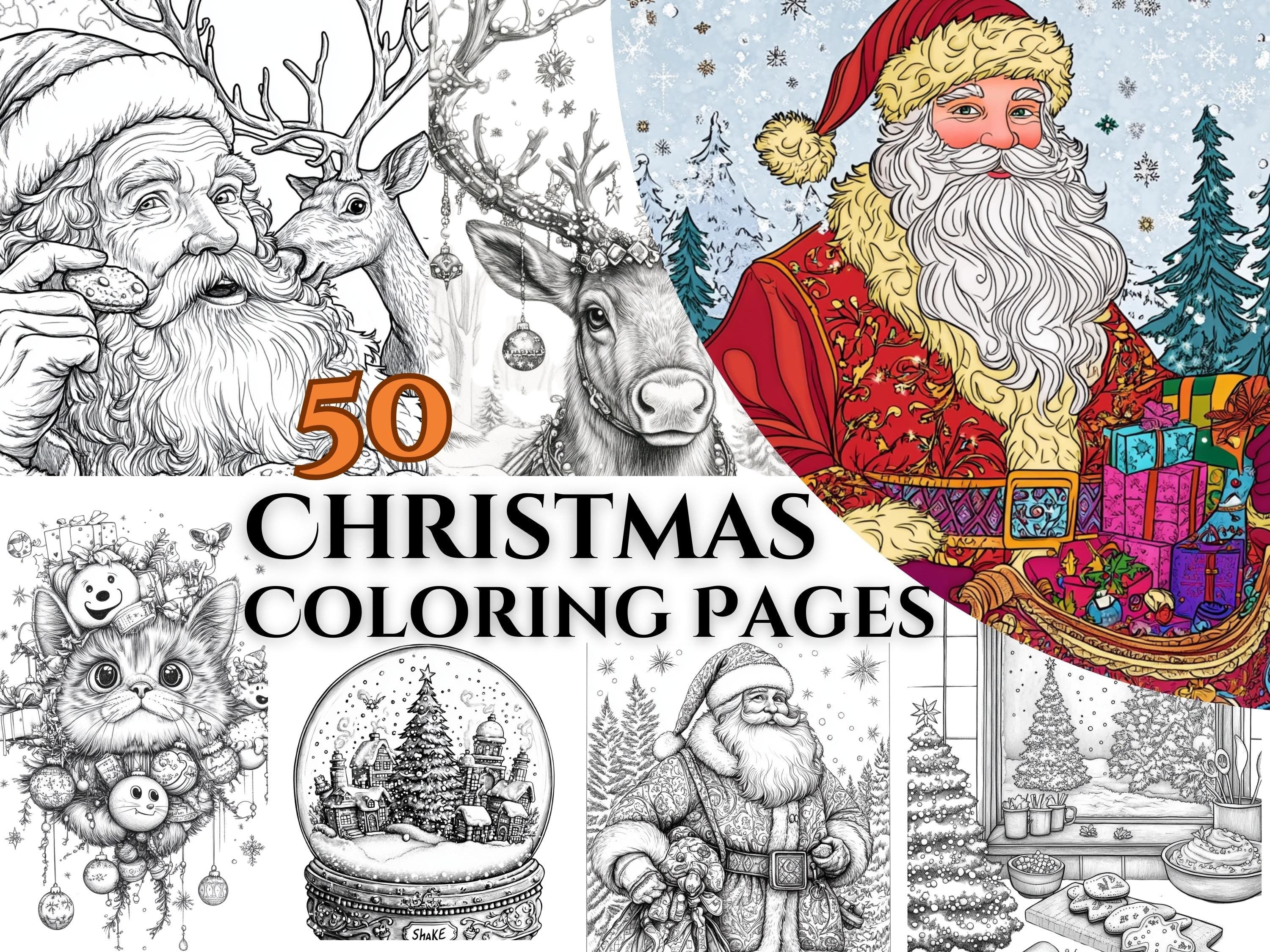 50 Christmas Coloring Pages – Santa Coloring, Holiday & Winter Coloring ...