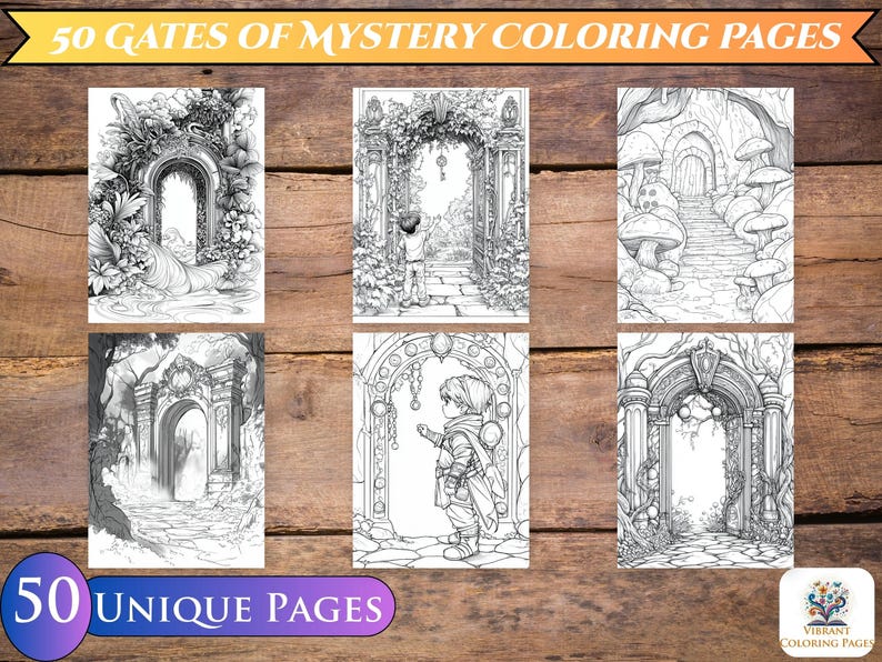 50 Gates of Mystery Coloring Pages Enigmatic Designs for Adults Seeking ...