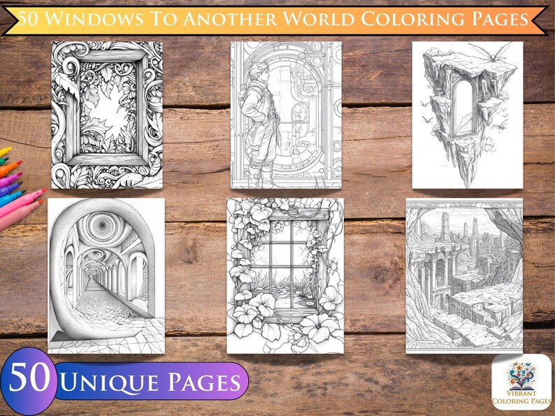 50 Windows to Another World Coloring Pages Inspiring Coloring Book ...
