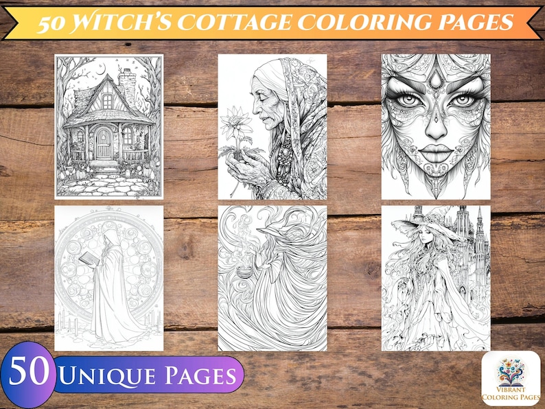 50 Witch's Cottage Coloring Pages – Enchanting Adult Coloring Book for ...