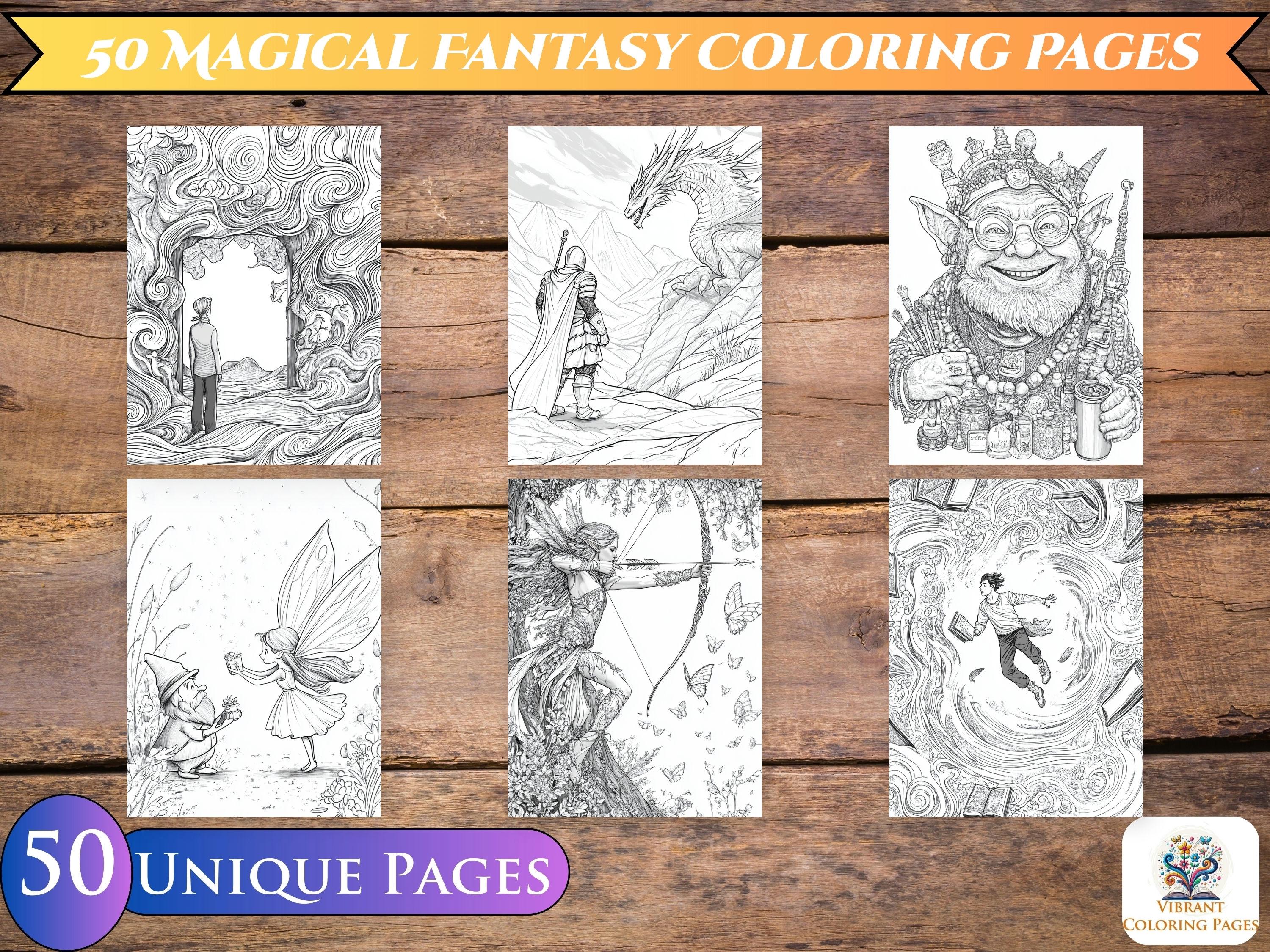 50 Magical Fantasy Coloring Pages – Enchanted Coloring Book Inspiring ...