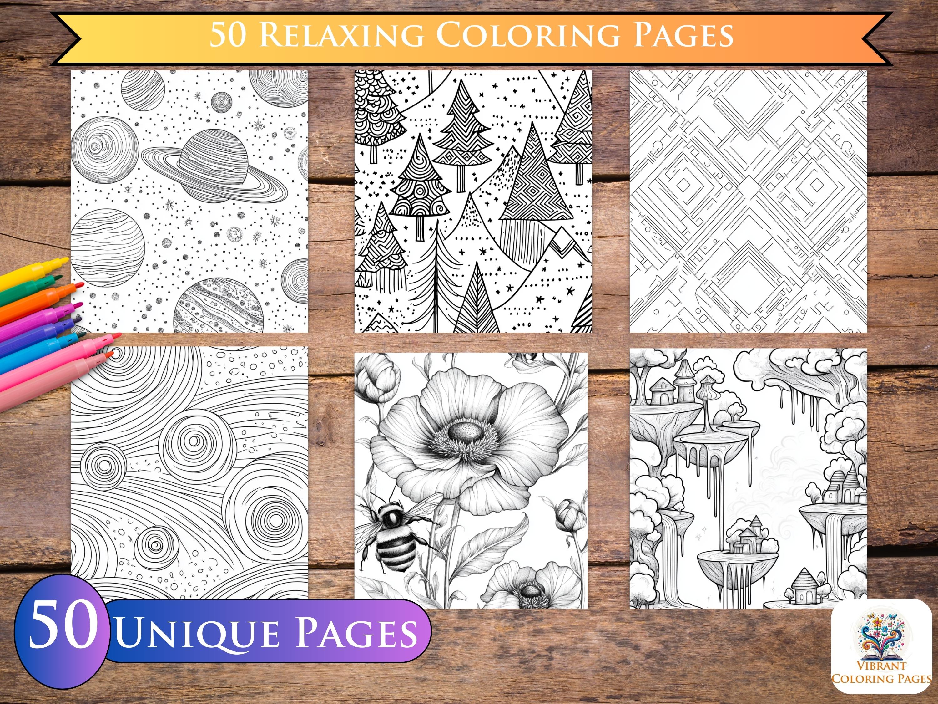 50 Relaxing Coloring Pages - Inspiring Coloring Book With Flowers ...