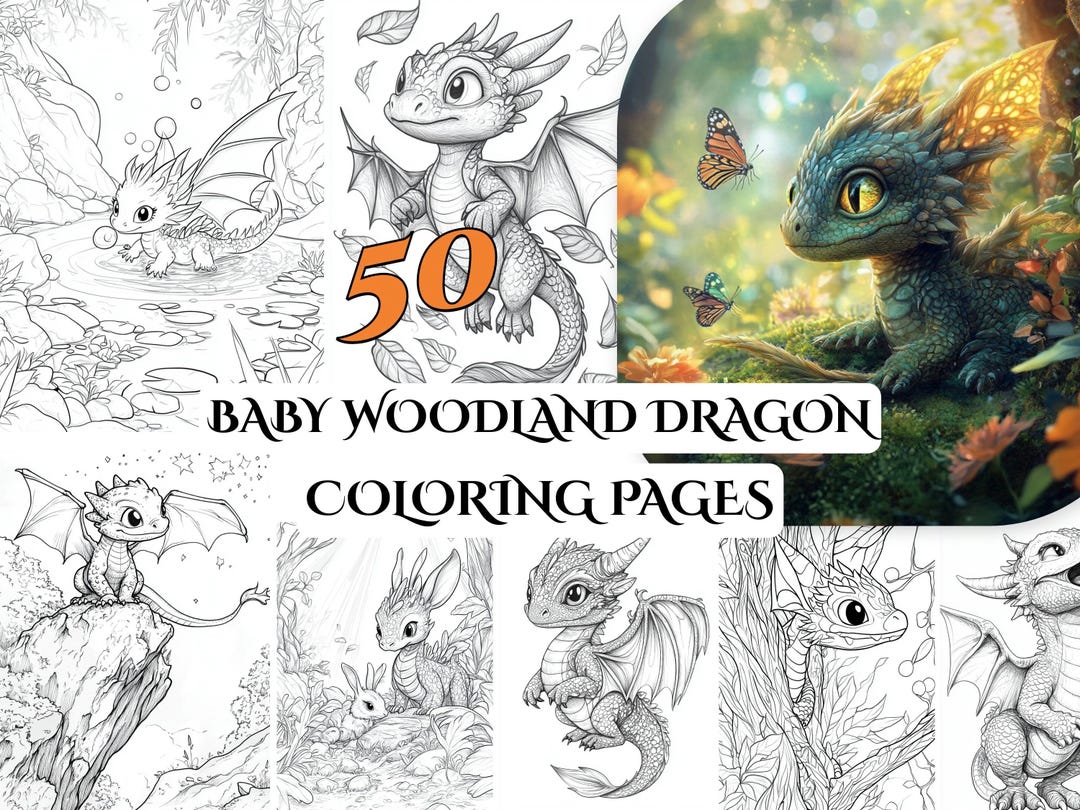 50 Baby Woodland Dragon Coloring Pages – Enchanting Designs for Adults ...
