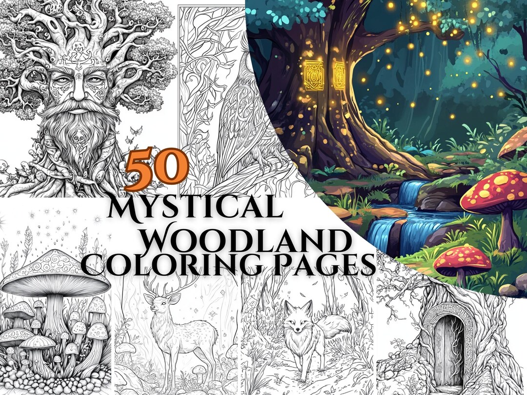 50 Mystical Woodland Coloring Pages – Inspiring Enchanted Fantasy ...