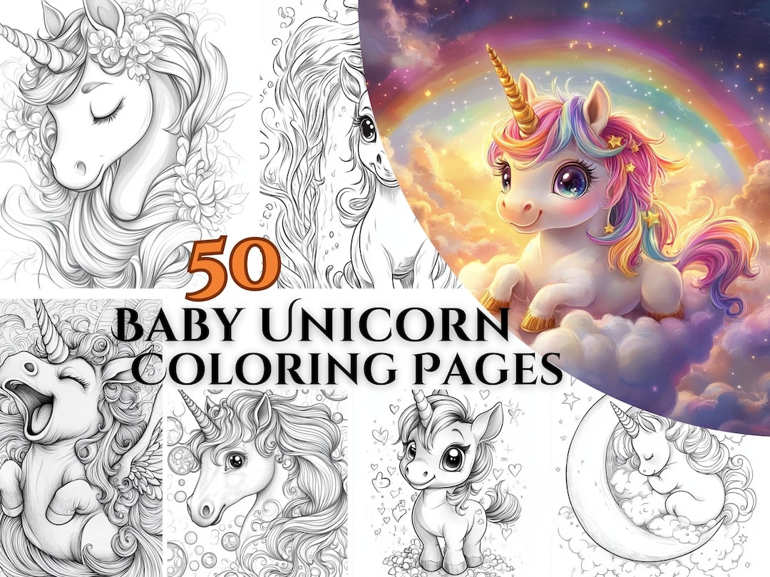 50 Baby Unicorn Coloring Pages – Inspiring Coloring, Enchanted ...