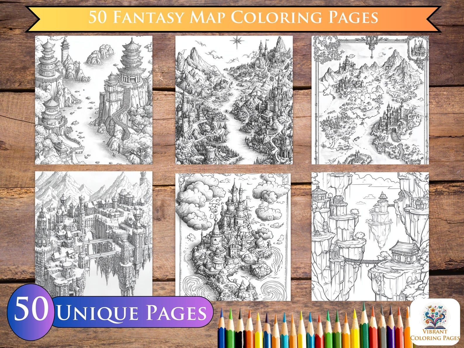 50 Fantasy Map Coloring Pages: Inspiring Coloring Book Printable ...