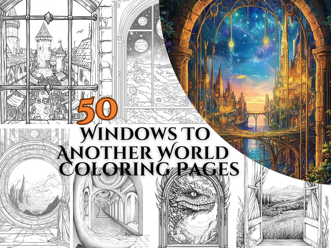 50 Windows to Another World Coloring Pages Inspiring Coloring Book ...