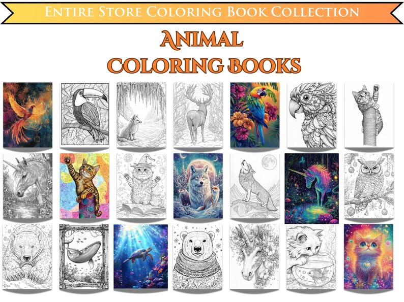 Coloring Pages Whole Shop Bundle, Endless Creativity & Relaxation, Art ...