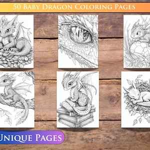 50 Baby Dragon Coloring Pages, Fantasy Coloring, Inspiring Adult ...