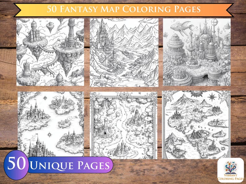 50 Fantasy Map Coloring Pages: Inspiring Coloring Book Printable ...