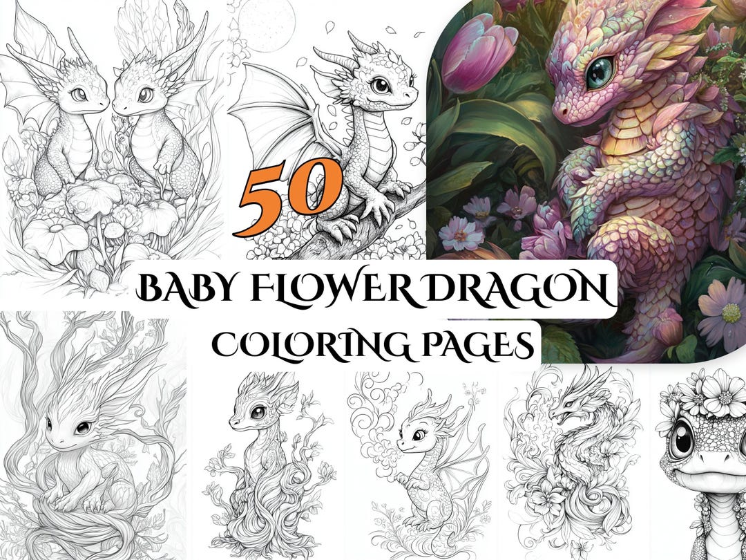 50 Baby Flower Dragon Coloring Pages – Enchanting Coloring Book for All ...