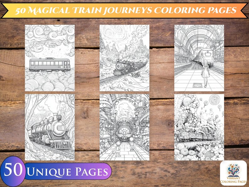 50 Magical Train Journeys Coloring Pages – Enchanting Designs for ...