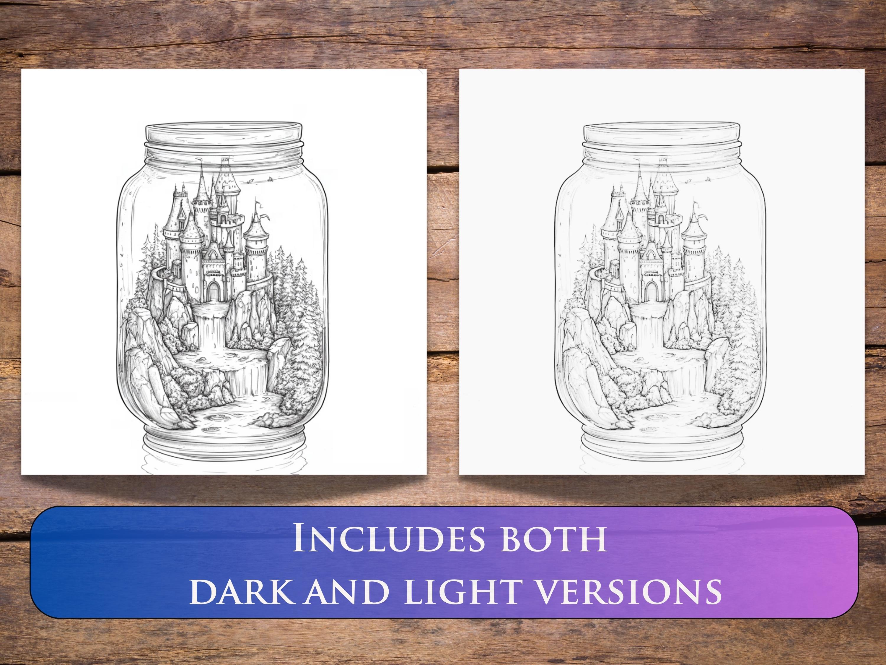 50 Glass Jar Coloring Book Pages Inspiring Coloring Page Digital ...