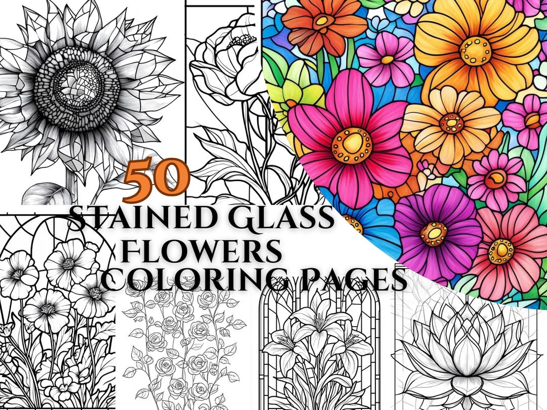50 Stained Glass Flowers Coloring Pages - Inspiring Coloring Book ...