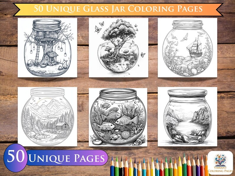 50 Glass Jar Coloring Book Pages Inspiring Coloring Page Digital ...