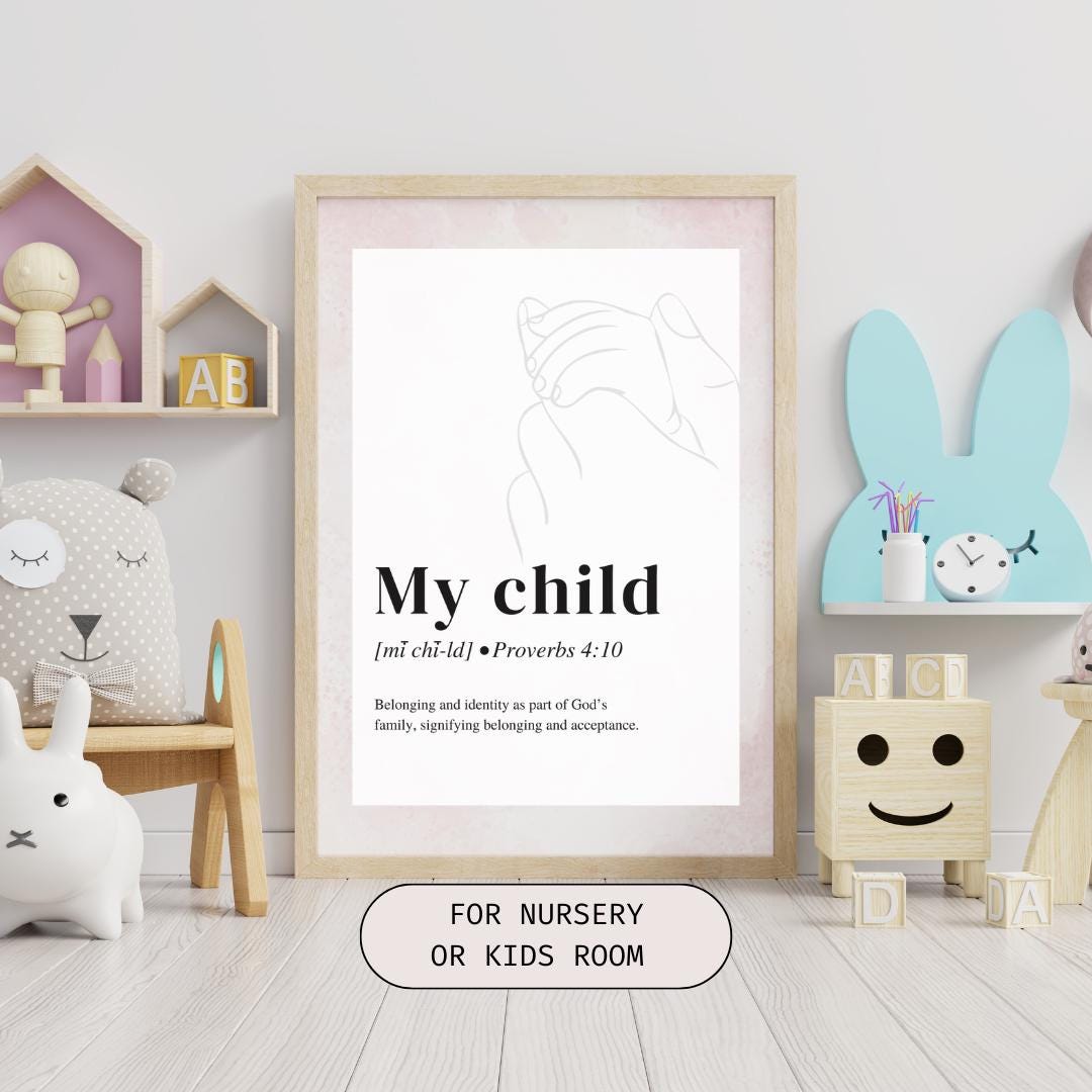 Christian Nursery Wall Art Bible Verse Print Religious Baby Gift Shower ...