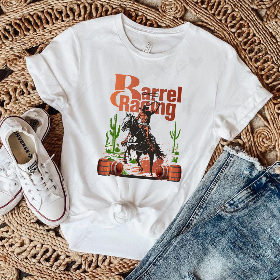 Barrel Racing Design Svg, Retro Print Sublimation Png, Barrel Racing ...