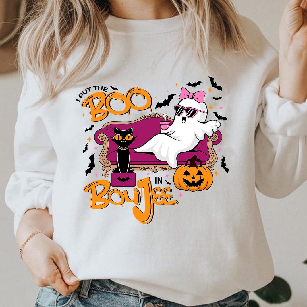 Boujee Ghost Sublimation Design Svg, Boo in Halloween Png, Spooky Ghost Eps ,halloween Mom T ...